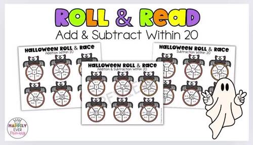 Halloween Roll & Race Math Dice Games | Addition & Subtraction Within 20