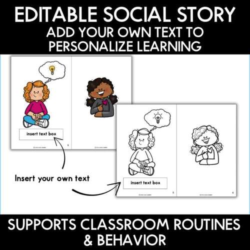 Whole Body Listening Social Story | Classroom Expectations (Editable)