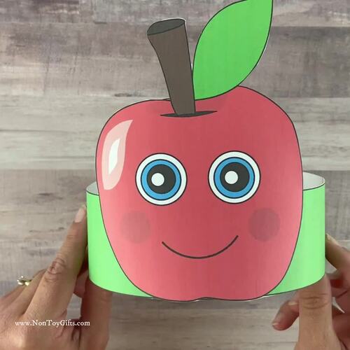 Apple Headband - Fall Paper Hat - Back to School Coloring Crown | TPT