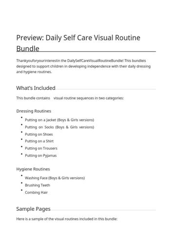 Self Care Visual Routines Bundle | Dressing & Hygiene Visual Schedules ...