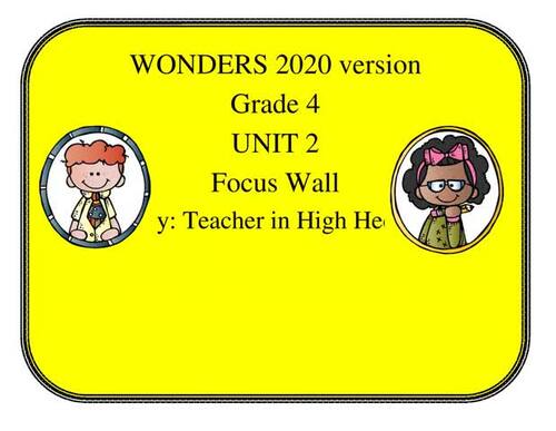 McGraw-Hill Wonders 2020 Grade 4 Unit 2 Focus Wall Bulletin Board