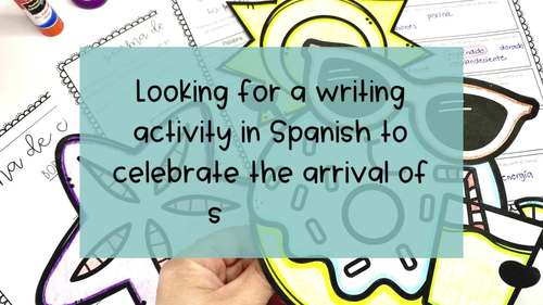 Summer writing craftivity in Spanish - Summer writing activity in Spanish