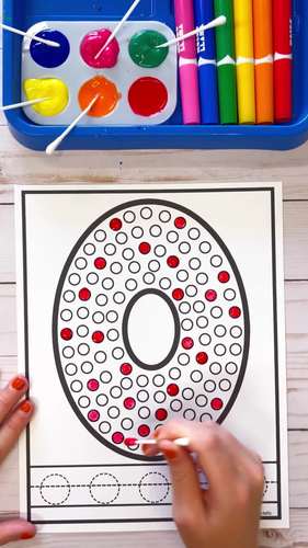 Letter O Alphabet Crafts Q Tip Painting Fine Motor Skills by Preschool ...