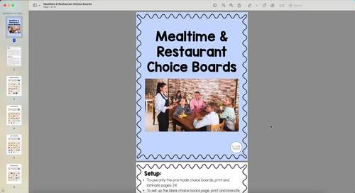 Mealtime and Restaurant Communication Boards by The Autism Helper