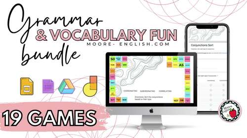 Grammar and Vocabulary Fun and Games Bundle (20 games, 730+ cards)