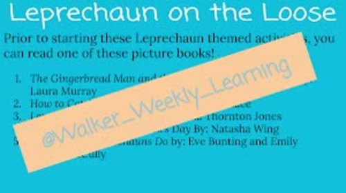 Leprechaun on the Loose by Walker Weekly Learning | TPT