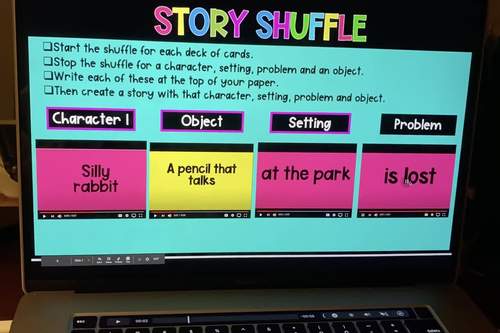 Digital Build a Story Shuffle (Roll a Story) Distance Learning and Face ...