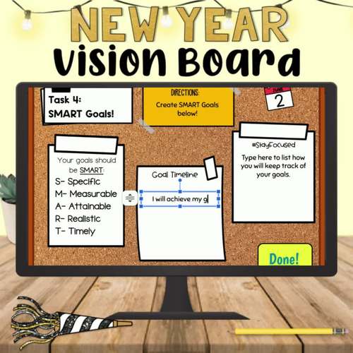 BUNDLE: Digital Goal Setting Vision and Mood Board Activities Back to ...