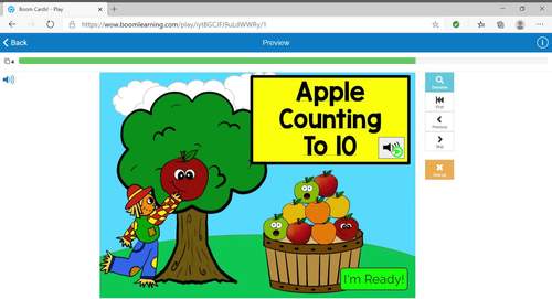 Count to 10 BOOM Cards™ Fall Apple Picking Number Sense and Fluency