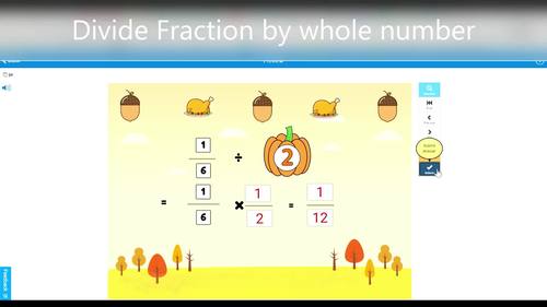 Dividing Fractions by Whole Numbers Boom Cards Distance Learning