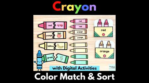Crayon Color Matching & Sorting Activities for Basic Concepts in Speech ...