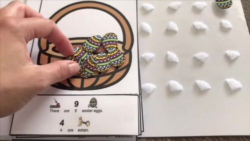 Easter Egg counting, adding and subtracting interactive book | TPT