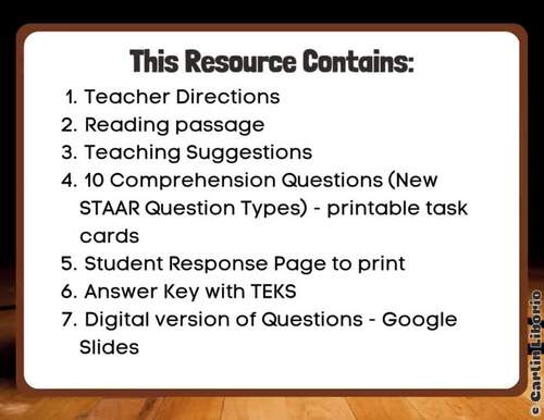 4th Gr.-Reading Comprehension- DRAMA- STAAR New Question Types-Set #3