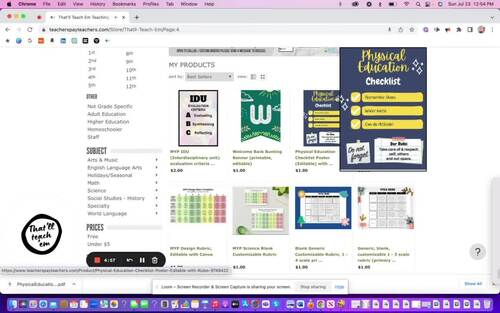 Physical Education Checklist Poster (Editable) with Rules by That'll ...