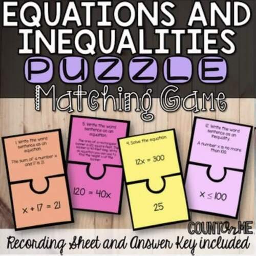 Equations and Inequalities Matching Game by Thriving Teacher Inc
