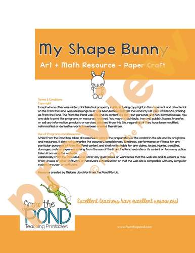 Spring Math Craft - Shape Bunny by From the Pond | TPT