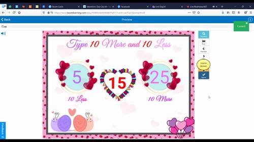Valentines Day Math 10 More 10 Less Boom Cards 1st Grade Math Digital Math