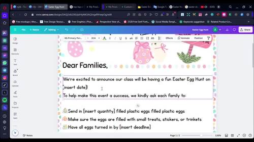 Editable Easter Egg Hunt Letter To Parents | Classroom Event Template.