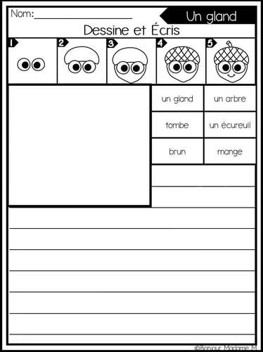 FRENCH Writing - Directed Draw and Write Worksheets | Dessin dirigé ...