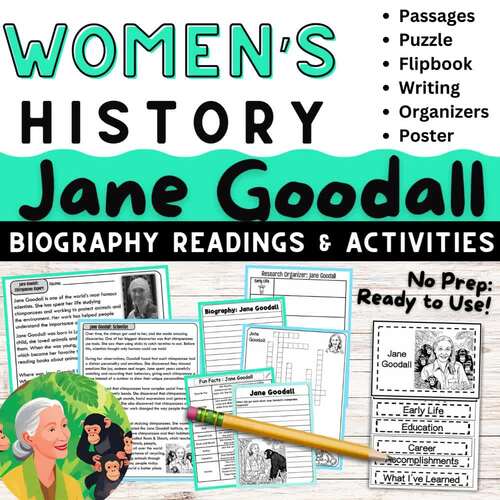Jane Goodall Women's History Month Scientist Human Impact Environment ...