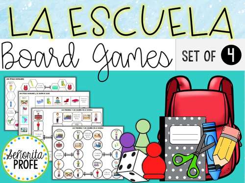 La Escuela / School Board Games in Spanish by Senorita Profe | TPT