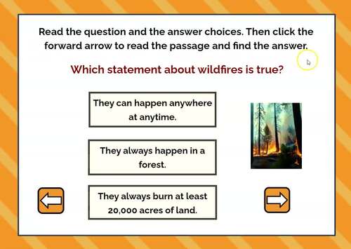 Wildfires Natural Disasters Scavenger Hunt BOOM Cards by CarolJ Creations
