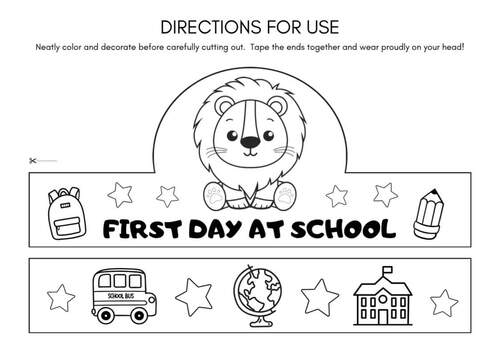 A First day of School Crown Template - Animal Theme by TANDPSTUDIO