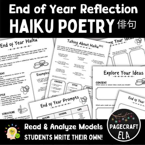 Reflective Haiku Poetry | End of Year Writing Activity for Middle ...