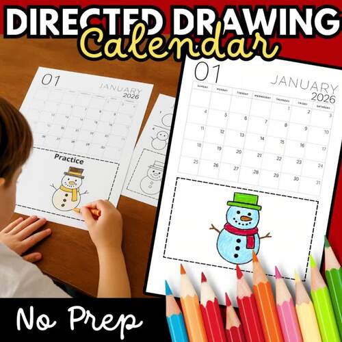 Holiday Gift Directed Drawing Calendar 2026 – Student-Made Calendar Craft