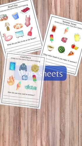 Summer Time Critical Thinking Logic Skills Worksheets for Early Elementary