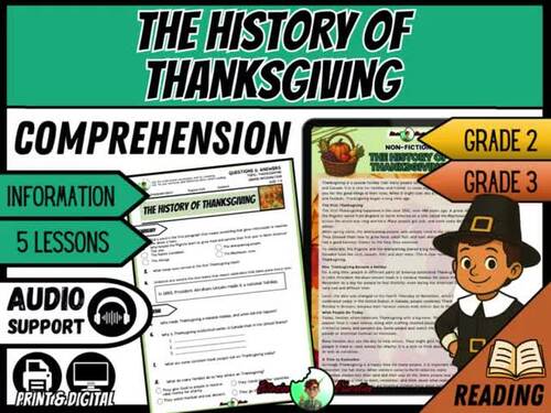The History of Thanksgiving | Reading Comprehension | Grade 2/3 | TPT