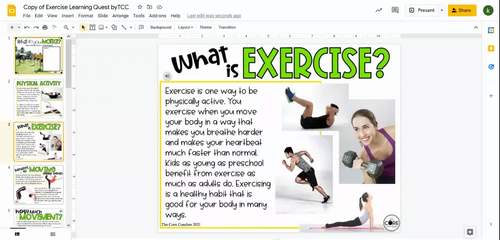 Exercise Digital Activities - Physical Fitness Activities - Healthy Choices
