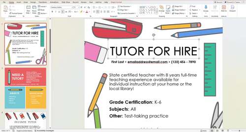 tutoring flyer template google docs