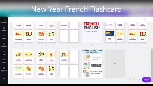 French Flashcards New Year's Le Nouvel An by Language Forum | TpT