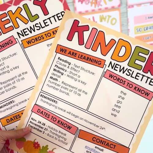 Thanksgiving Newsletters | November Newsletter Templates | Editable *NEW