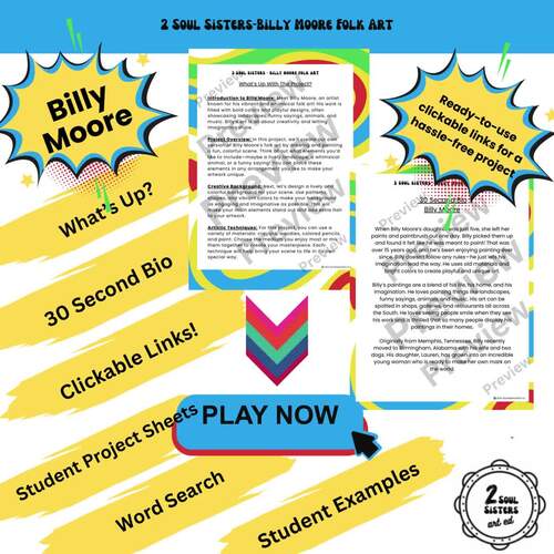 Folk Art Project-Billy Moore by 2 Soul Sisters Art Ed | TPT