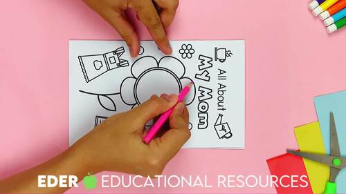 All About My Mom Coloring Card | Kid-made Mother's Day Card | TPT