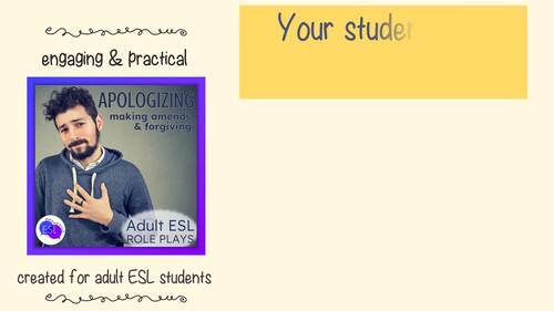 Apologizing ROLE PLAYS for Adult ESL: scripts, scenarios, and more!