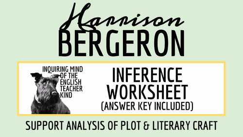 "Harrison Bergeron" by Kurt Vonnegut Close Reading Analysis Worksheet
