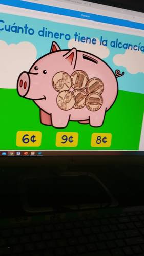 ¿Cuánto dinero tiene la alcancía? - BOOM CARDS by Ser Bilingue Rocks