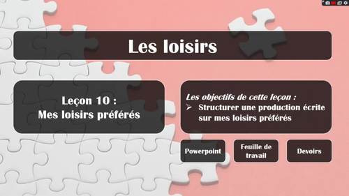 Les loisirs - mes loisirs préférés by LA BRUNETTE | TPT