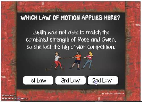 NEWTON'S LAWS OF MOTION Boom Cards™ for Upper Elementary Students