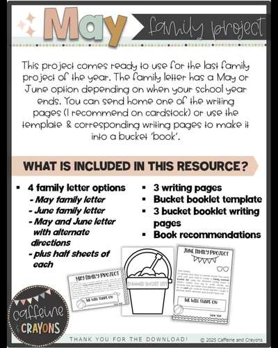 EOY | May or June Family Project | Summer Bucket List by Caff and Crayons