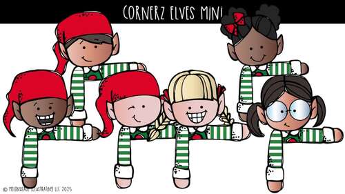 Cornerz clip art, Elves clip art, Christmas clip art Mini by Melonheadz ...