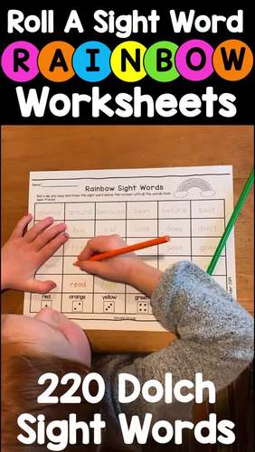Roll A Sight Word Reading / Tracing Dice Game Worksheet - Pre K to 2nd ...