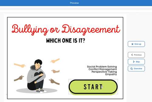 Social Problem Solving: Bullying or Disagreement? Speech Therapy Boom Cards