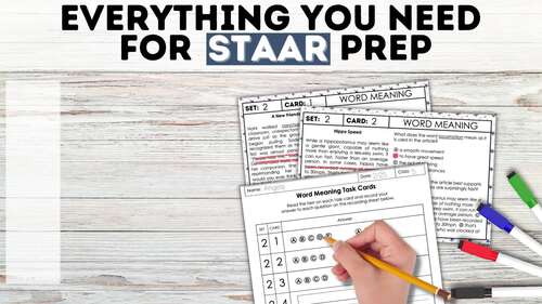 STAAR 2.0 Word Meaning Task Cards with New Item Types | Test Prep
