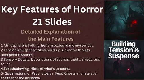 Horror Genre PowerPoint - Key Elements of Horror Fiction (PPT) | TPT