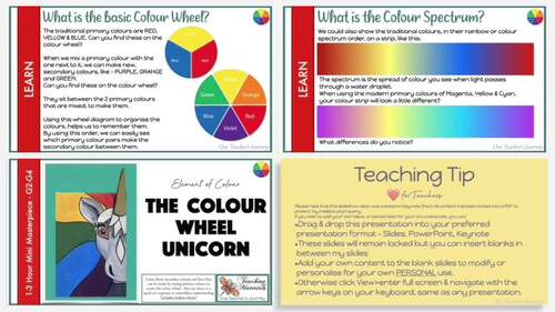 The COLOR - COLOUR WHEEL Rainbow Unicorns one day art lesson 2nd - 4th ...