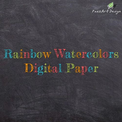 Digital Paper Backgrounds, Rainbow Watercolors BUNDLE, Graphic Design ...